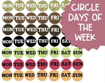 STICKERS Digital Journal Stickers - Days of the Week Bundle #2 (set of ...