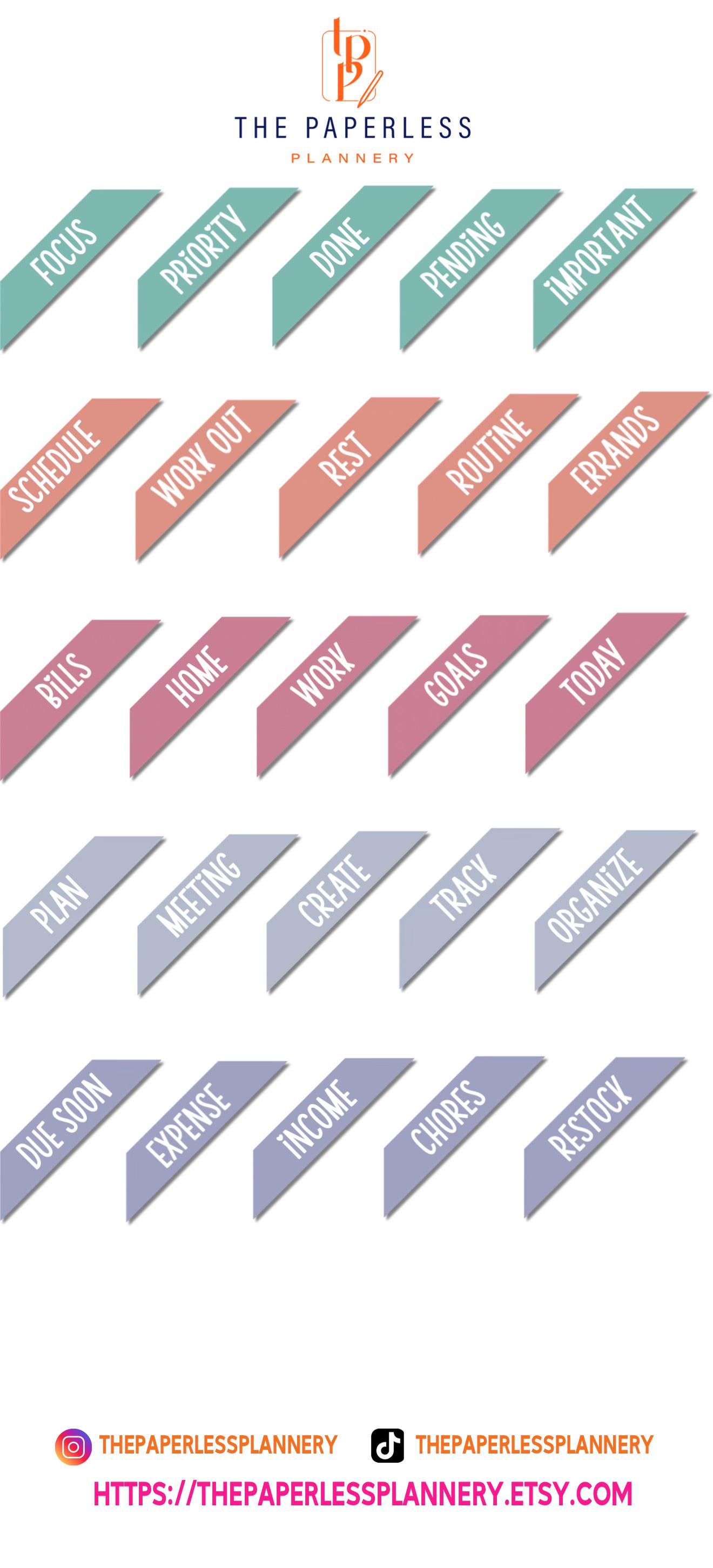 Dashboard Labels Digital Stickers - Etsy