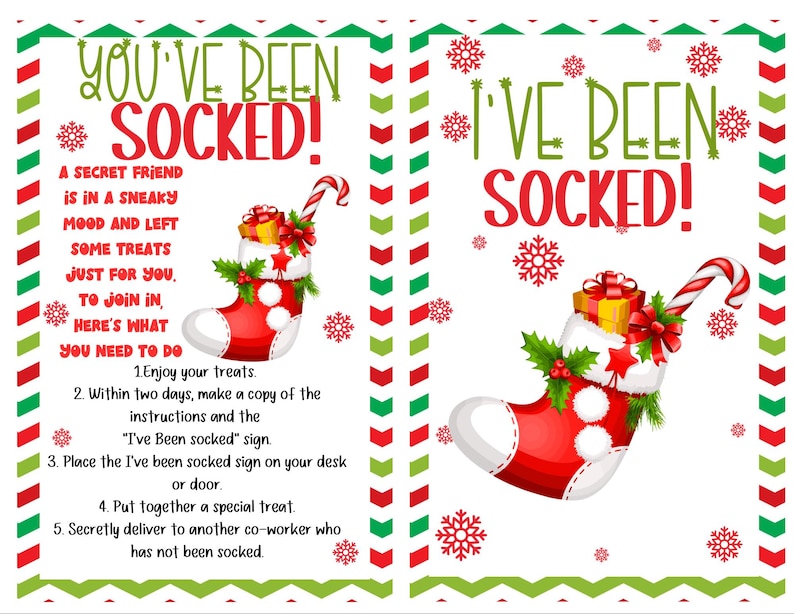 You’ve Been Socked-holiday Game - Etsy
