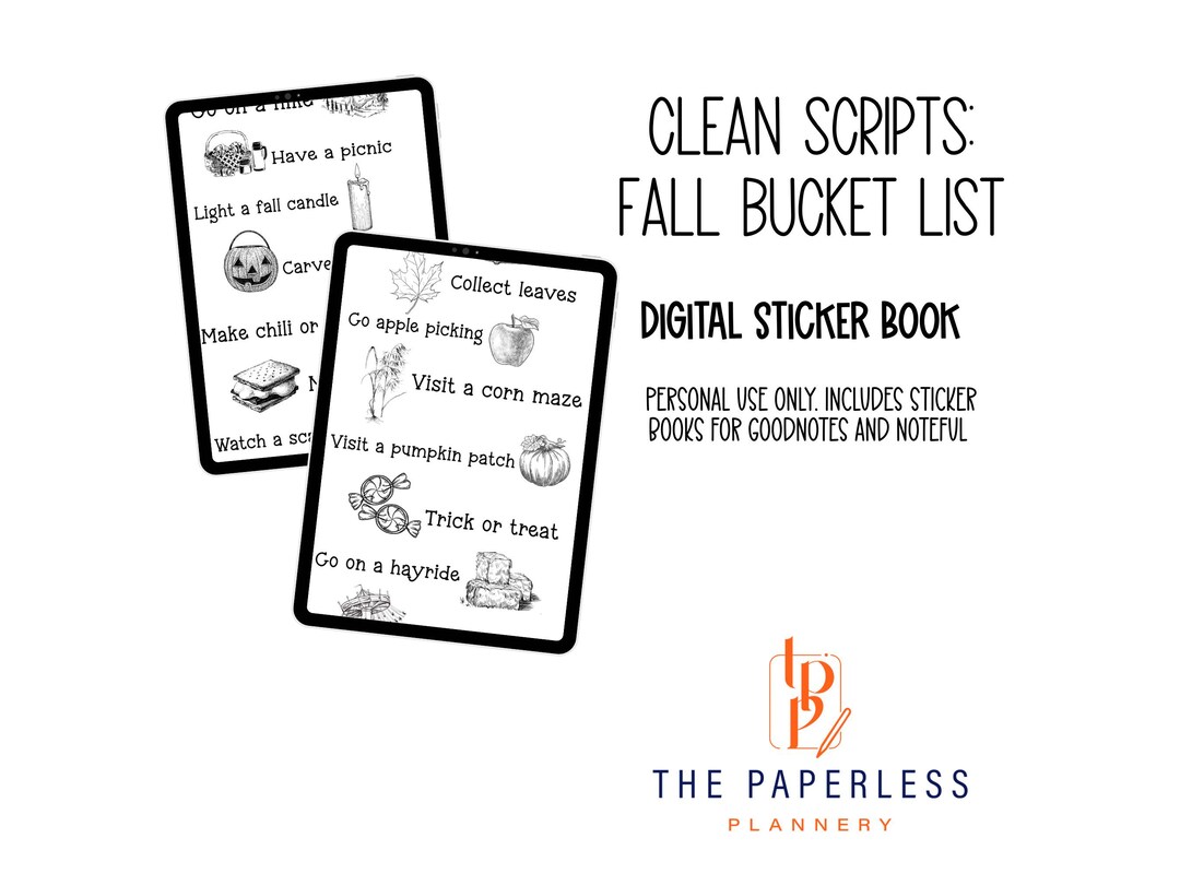 Clean Scripts: Fall Bucket List - Etsy