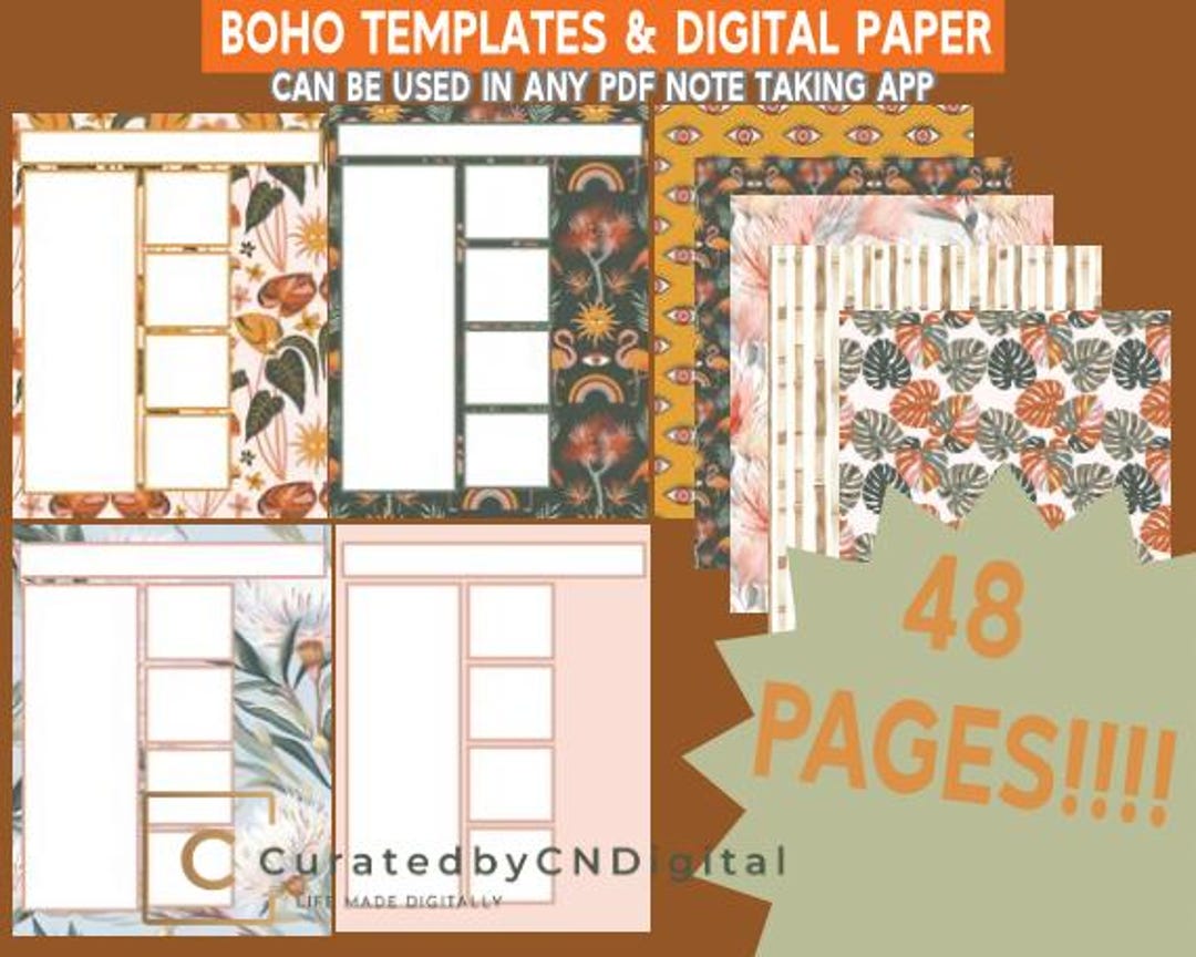 Boho Templates and Digital Paper - Etsy