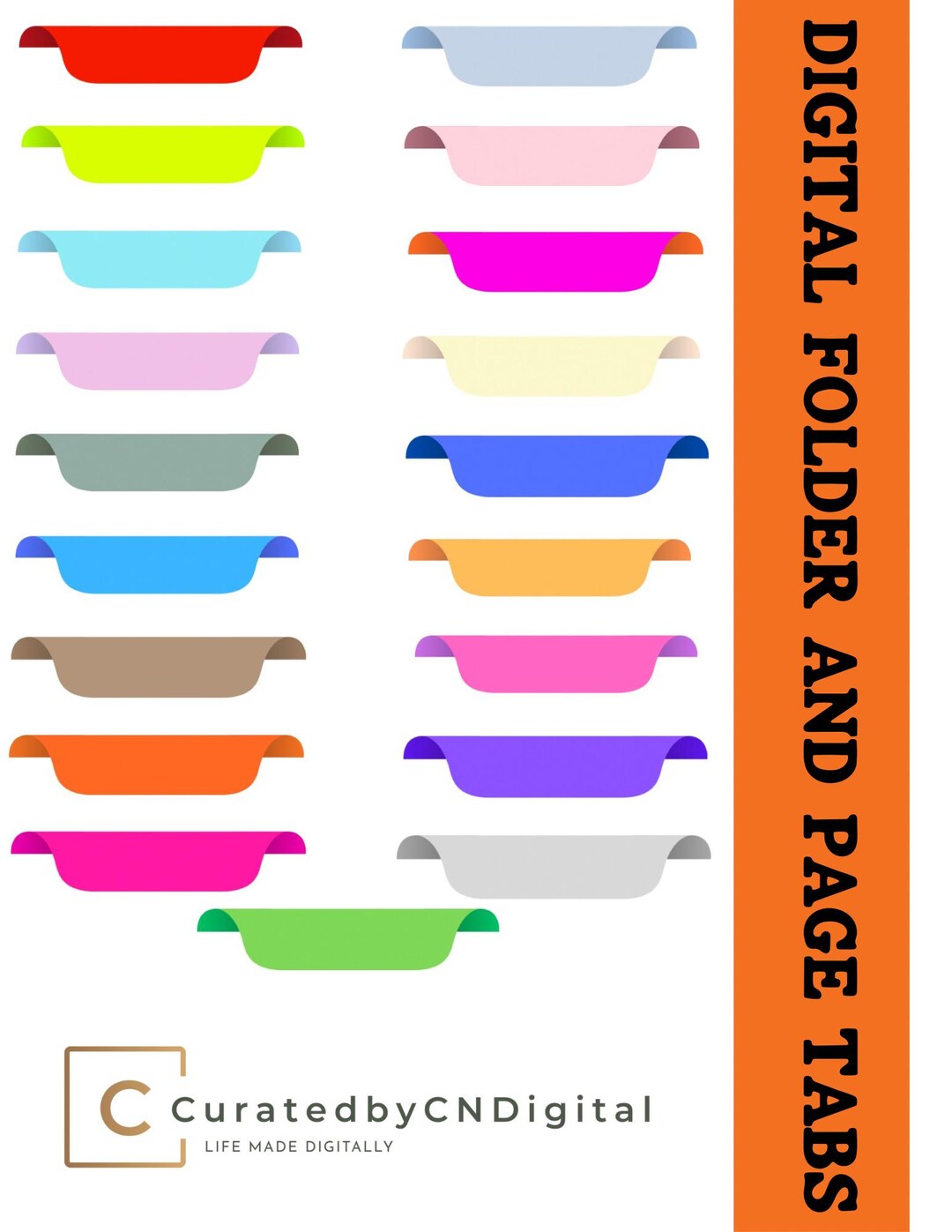 Digital Folder and Page Tabs - Etsy