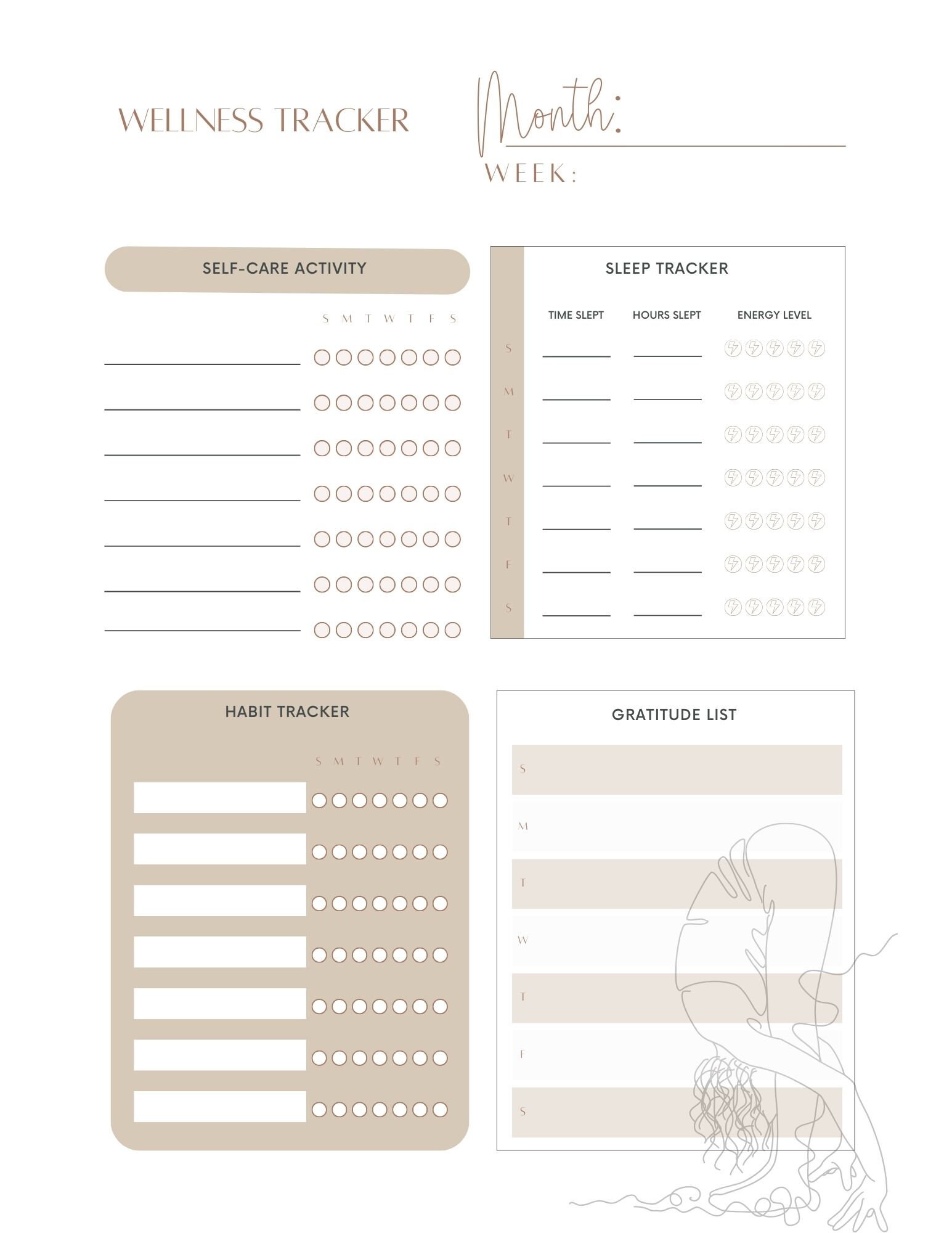 Digital Wellness Tracker - Etsy