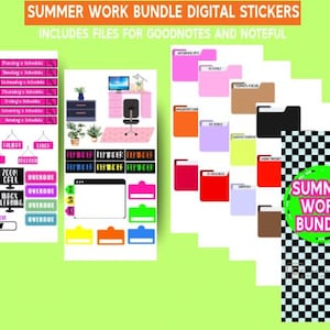 Summer Work Bundle Digital Stickers - Etsy