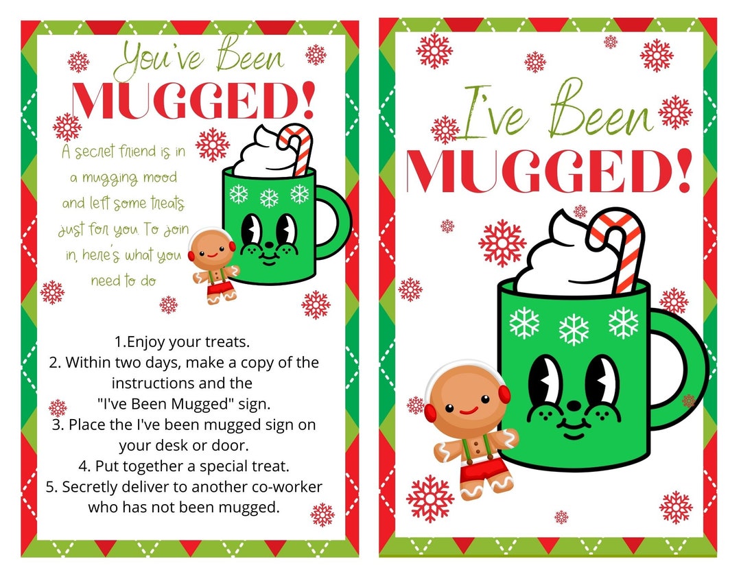 You've Been Mugged-- Holiday Gift Game - Etsy