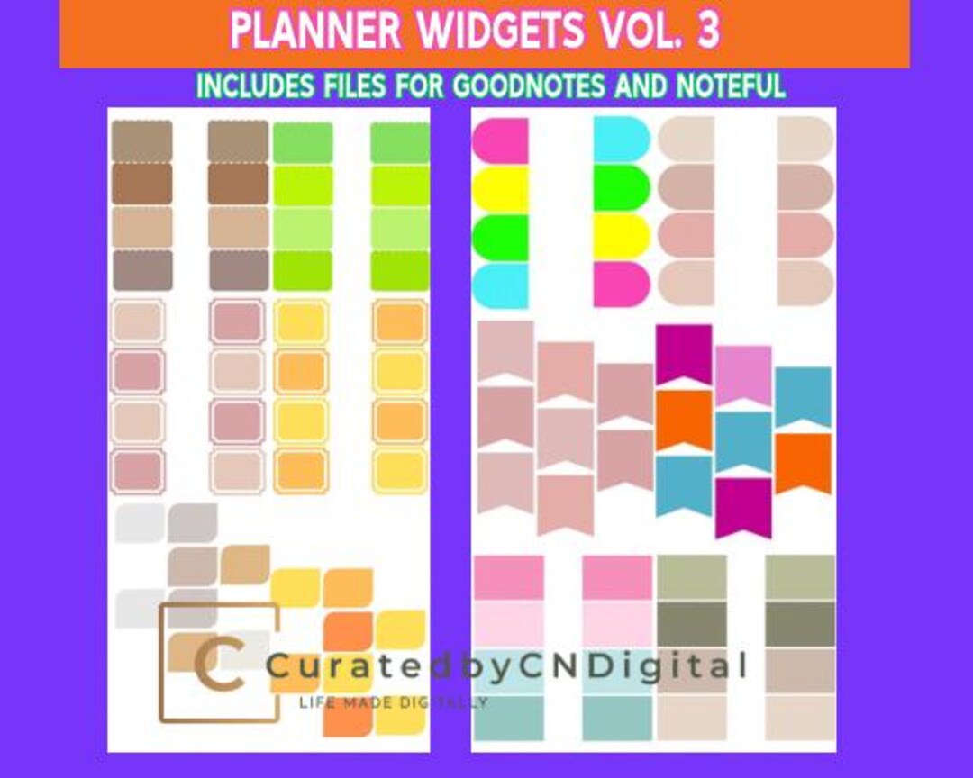 Planner Widgets Vol. 3 Digital Stickers - Etsy