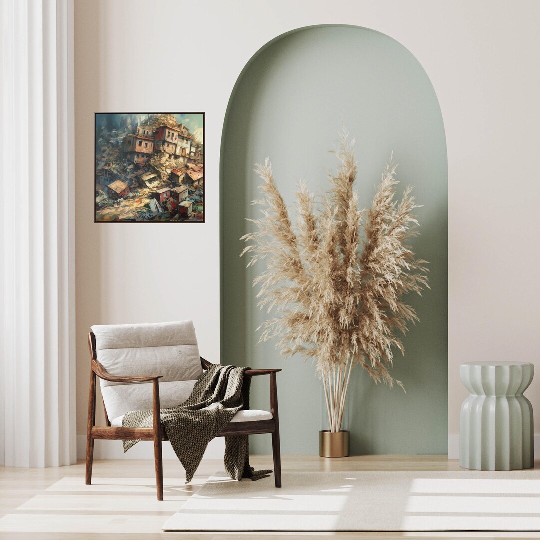 Square Frame Canvas Art Earthquake Abstract Art Rebuilding Strength ...