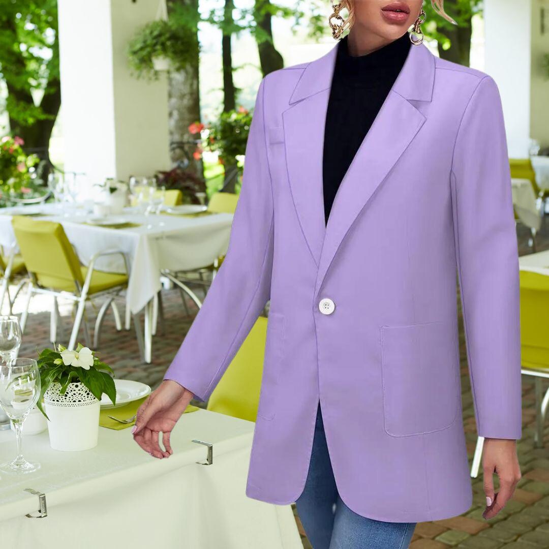 Lilac Longline Blazer Chic Oversized Light Purple Jacket for Women ...