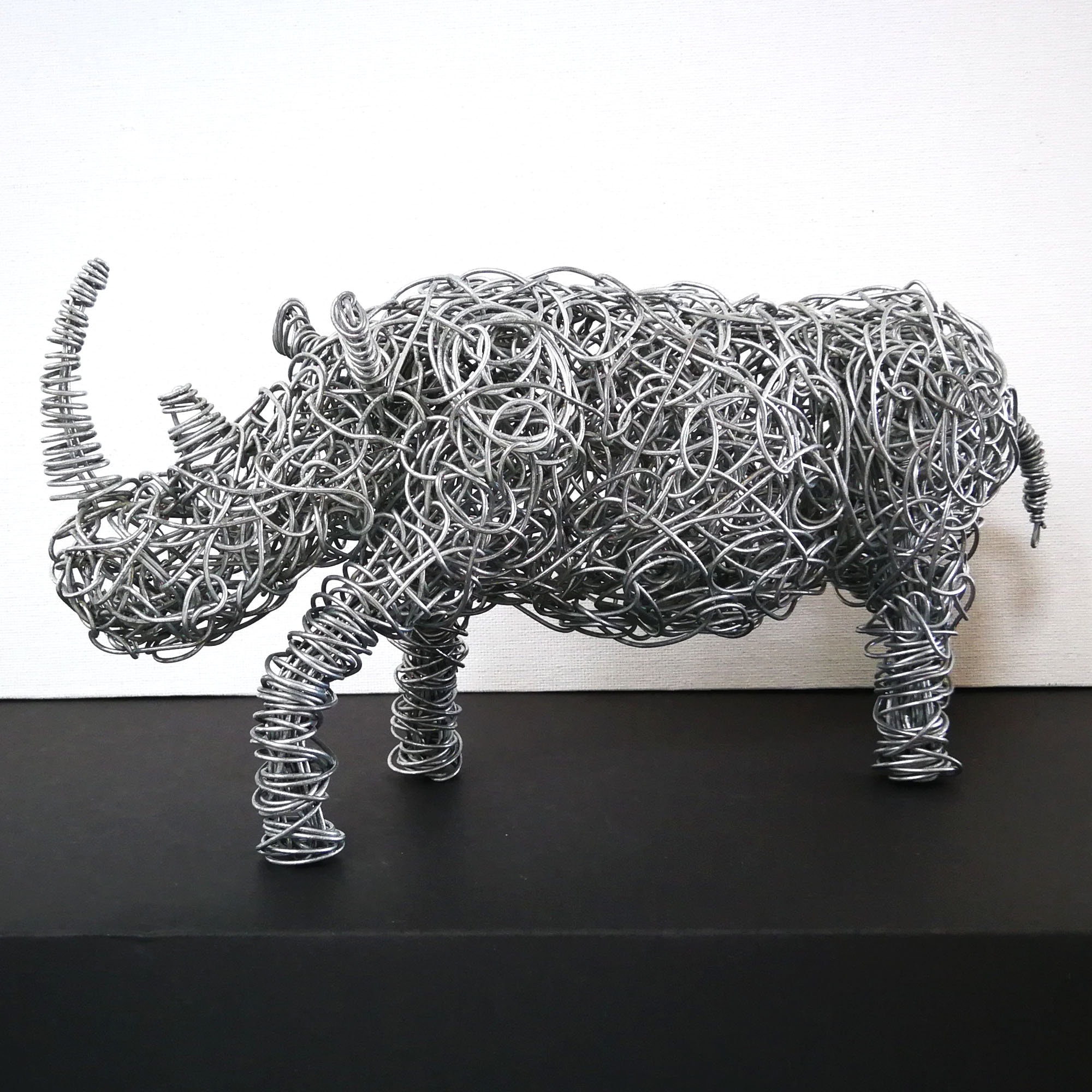 Wire Rhino Wire Rhino Sculpture Wire Art African Wire Art - Etsy