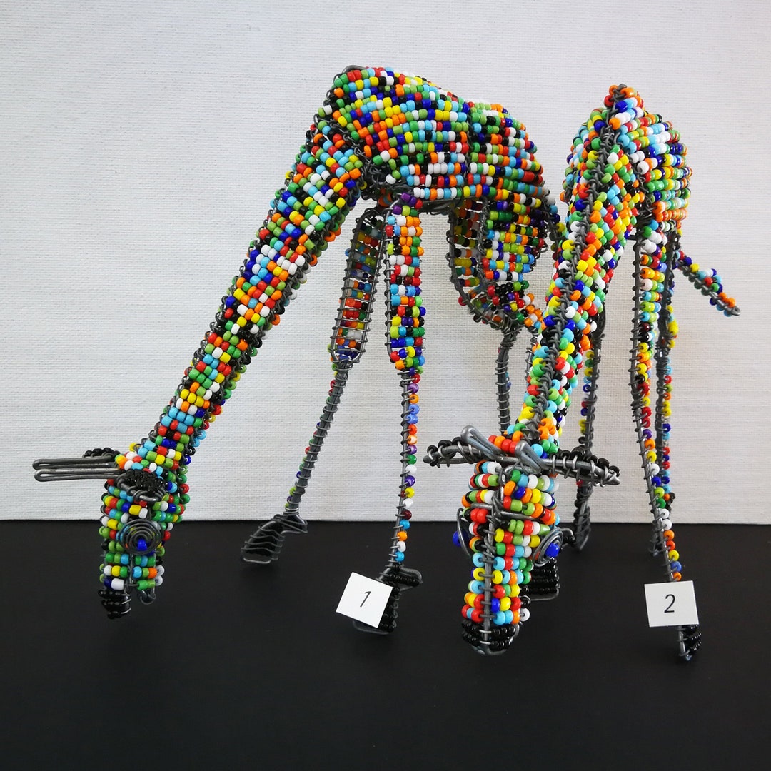 Beaded Giraffe, Wire Bead Giraffe, Giraffe Wire Sculpture, African Wire ...