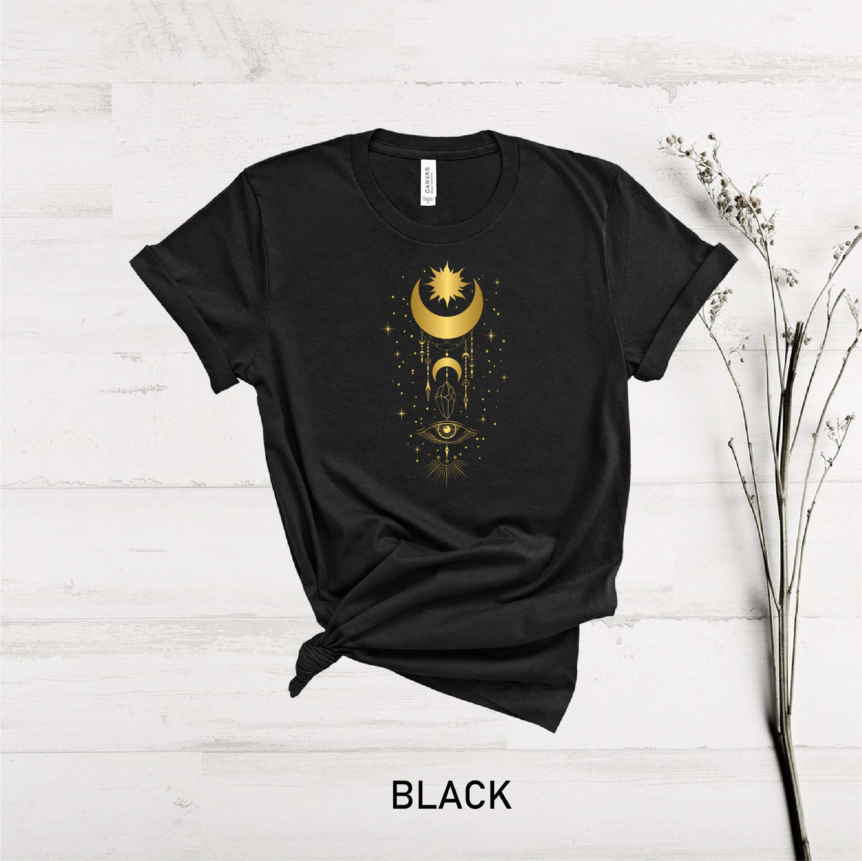 Mystical Moon Sun Stars Crystal Evil Eye T-shirt, Mystical Shirt ...