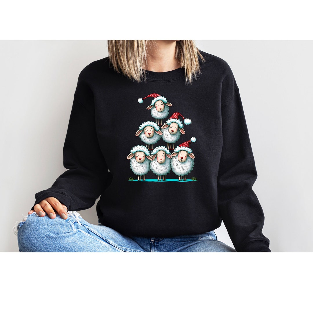 Christmas Sheep Tree Sweatshirt, Christmas Sweater, Funny Sheeps ...