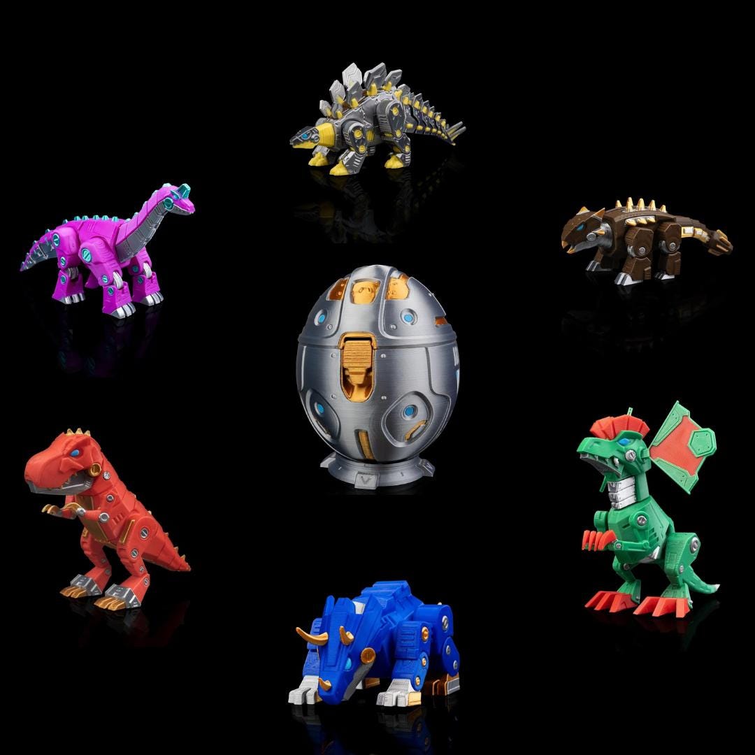 Dino-bots Full Collection 7 Dinosaurs and the Dino-egg - Etsy