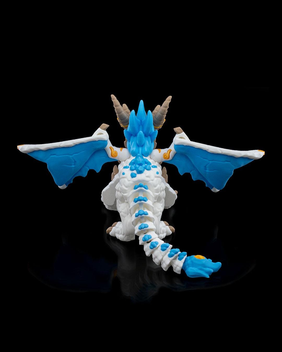 3d Printed Articulated Ice Elemental Dragon - Etsy