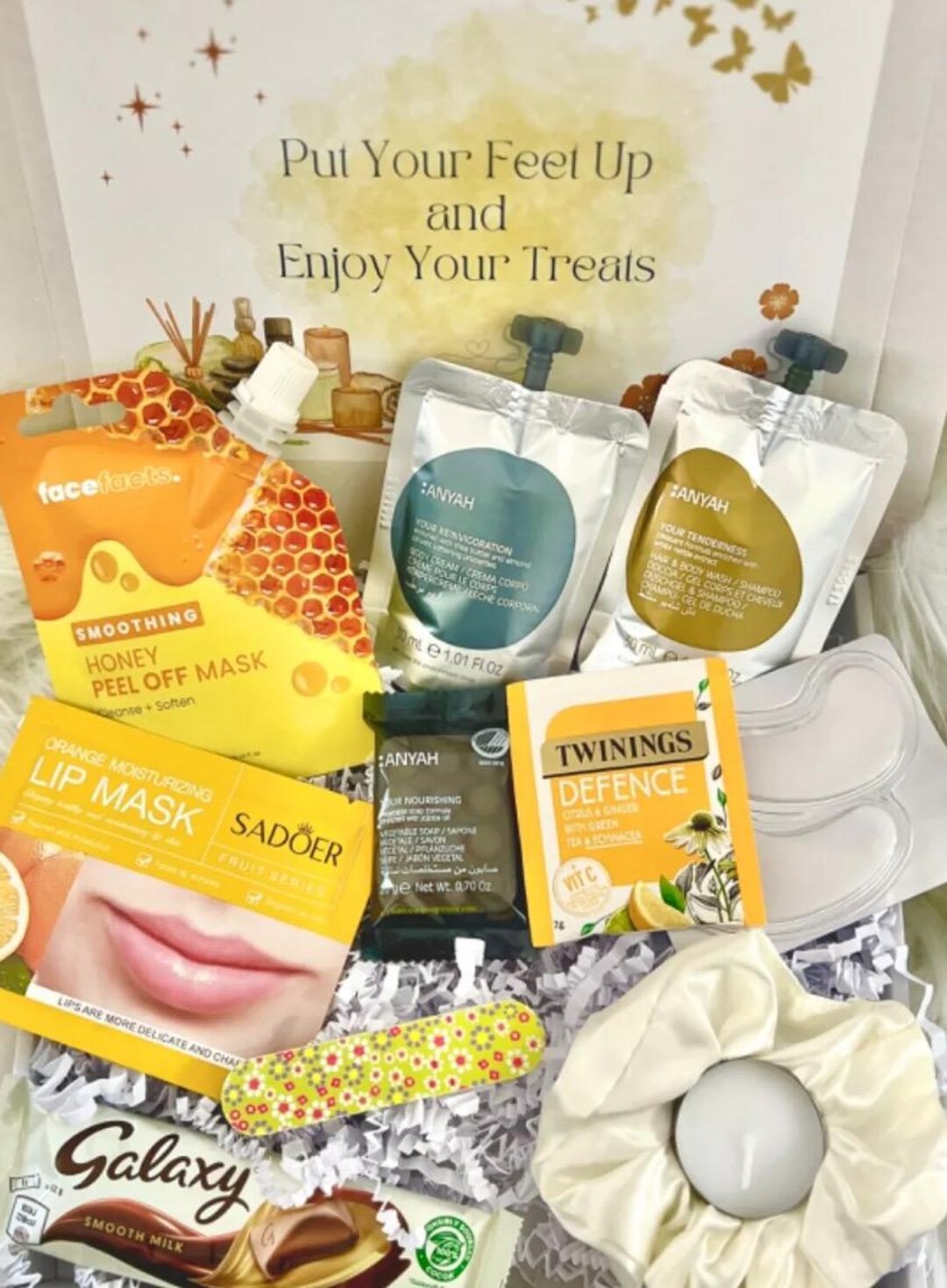 Yellow Themed Pamper Hamper – Self Care Gift Box for Her | Spa Set ...
