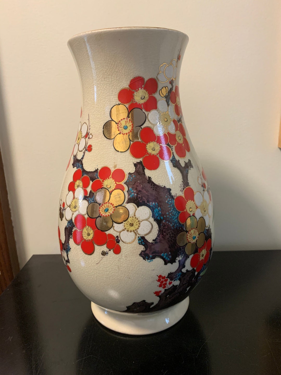 Vase, Japanese Vase, Vintage Vase, Floral Vase, Cherry Blossoms - Etsy