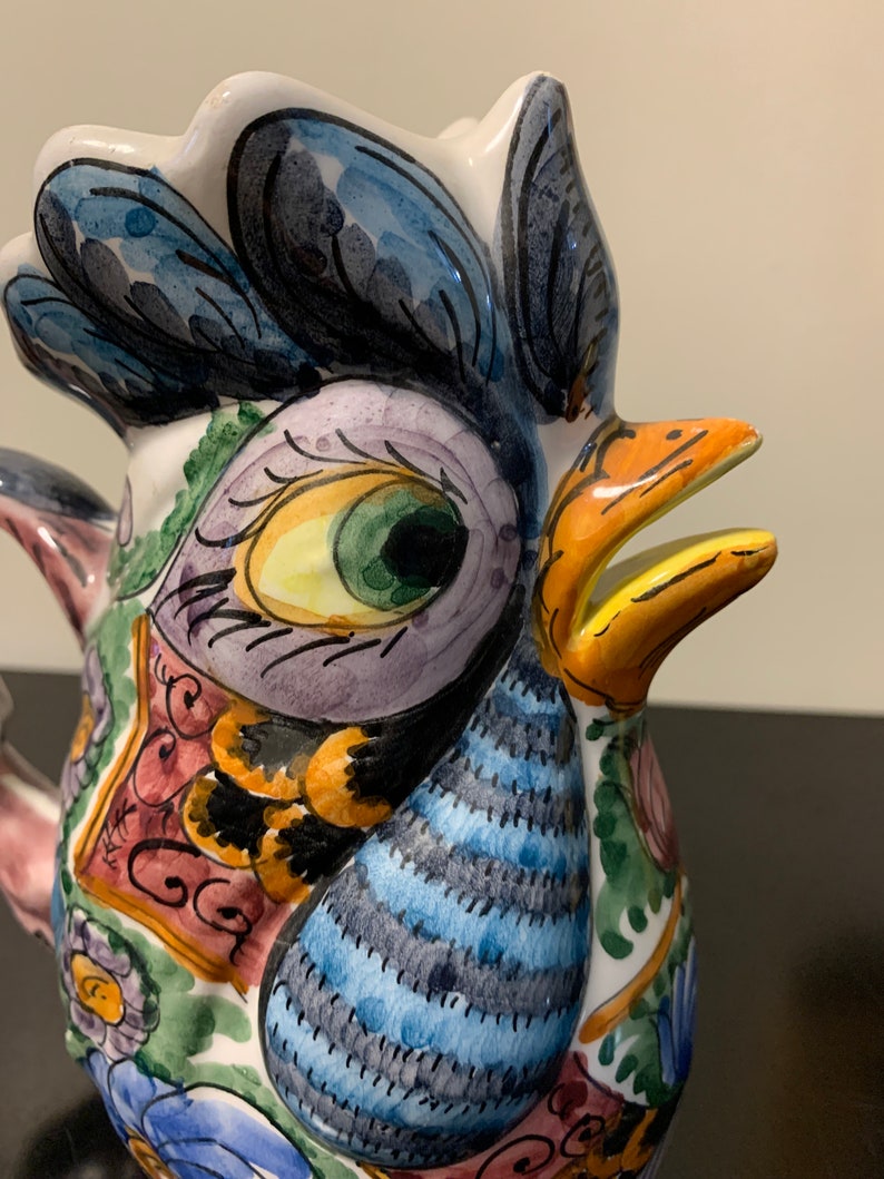 Vintage Rooster Pitcher, Greek Pottery - Etsy
