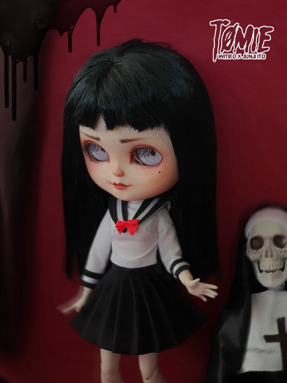 TOMIE Junji Ito Inspired OOAK Blythe Doll Japanese School Girl Outfit ...