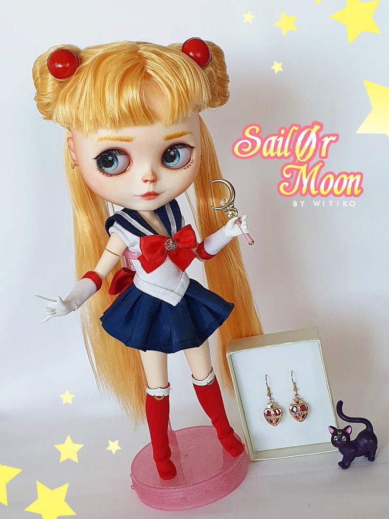 SAILOR MOON inspired OOAK Blythe doll anime doll manga japanese school ...