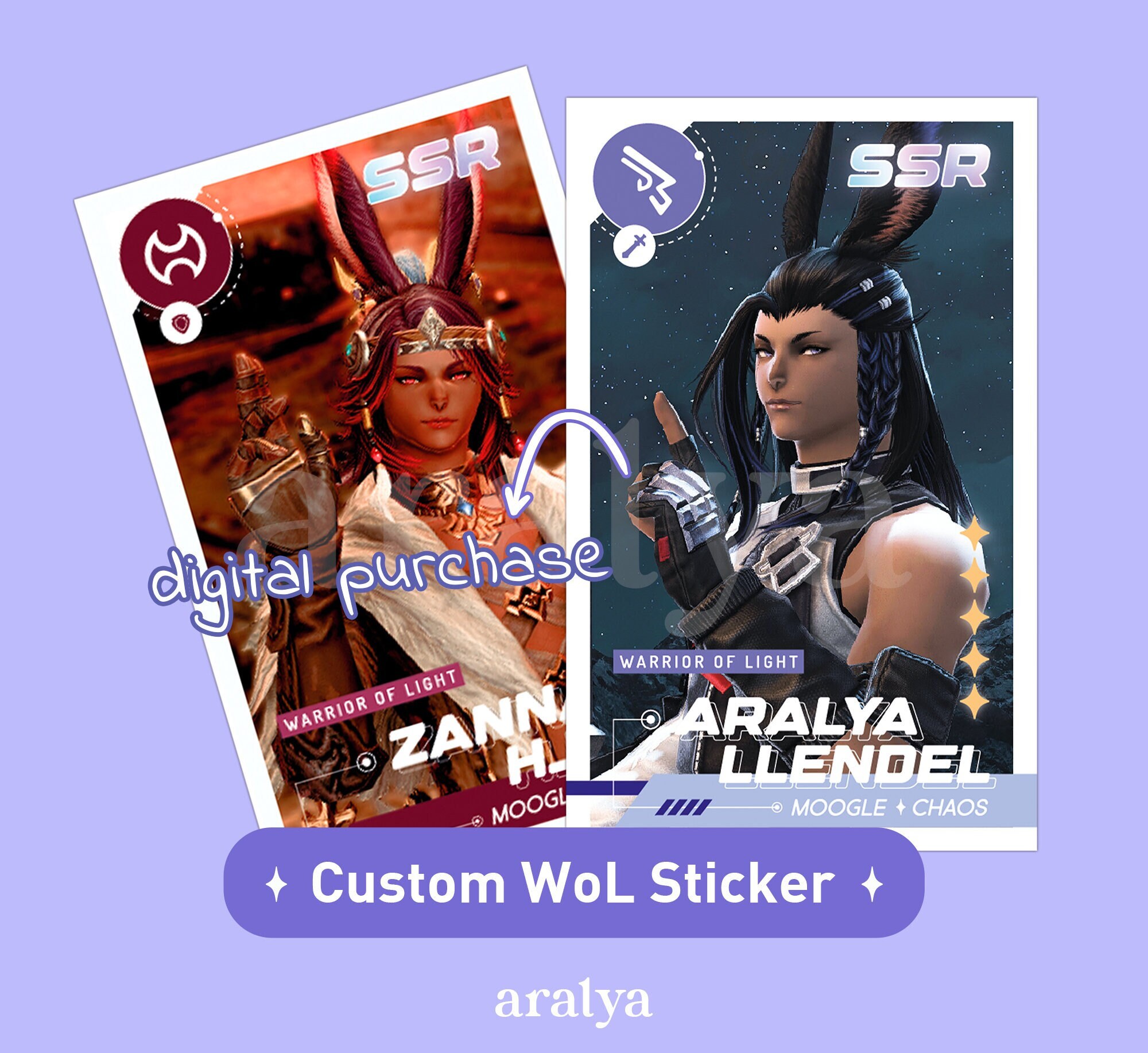 FFXIV Wol Trade Sticker DIGITAL SSR Card - Etsy