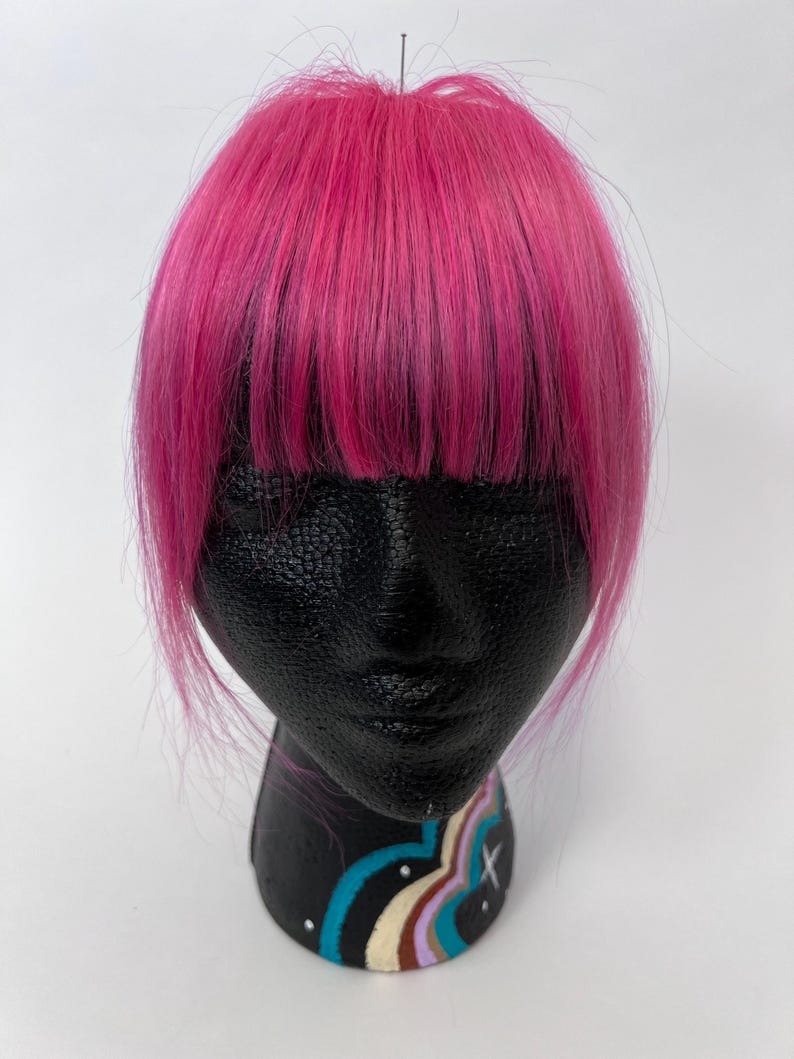 Custom Colored Clip in Bangs: Human Hair Extension, Festival Hair - Etsy