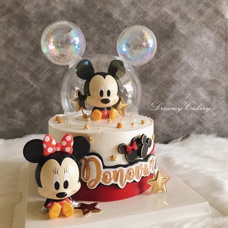 Mickey & Minnie Mouse Cake Topper Decoration (2 Pcs) - Etsy