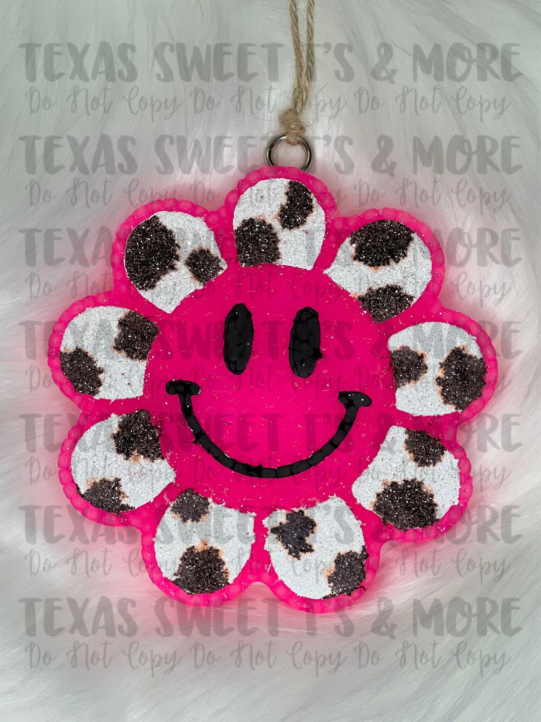 Smiley Face Daisy Car Freshie Set Cow Print Car Freshie - Etsy