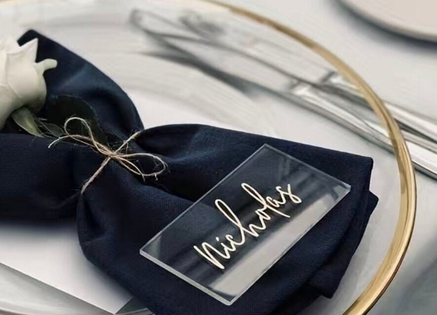 Custom 10pcs Transparent Acrylic Wedding Table Cards- DIY Handwritten ...