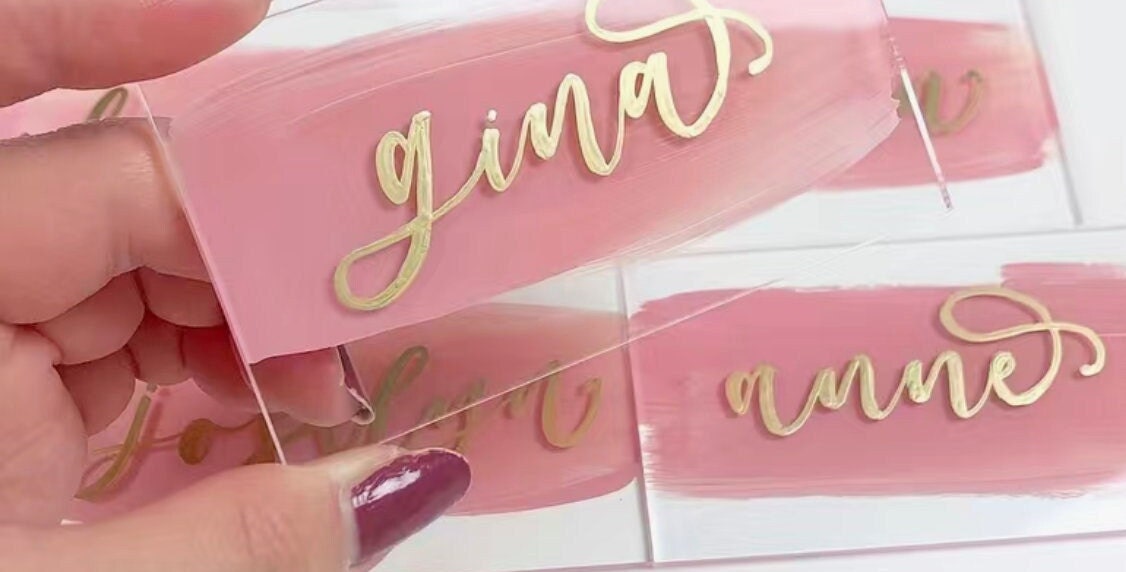 Custom 10pcs Transparent Acrylic Wedding Table Cards- DIY Handwritten ...