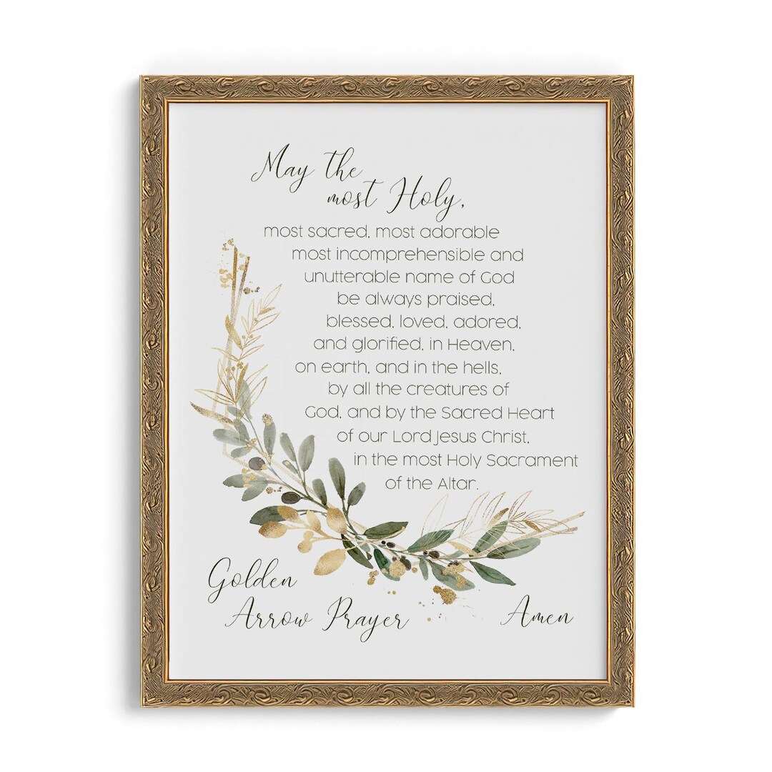 Golden Arrow Prayer Print, Holy Face of Jesus, Catholic Wall Decor G14 ...