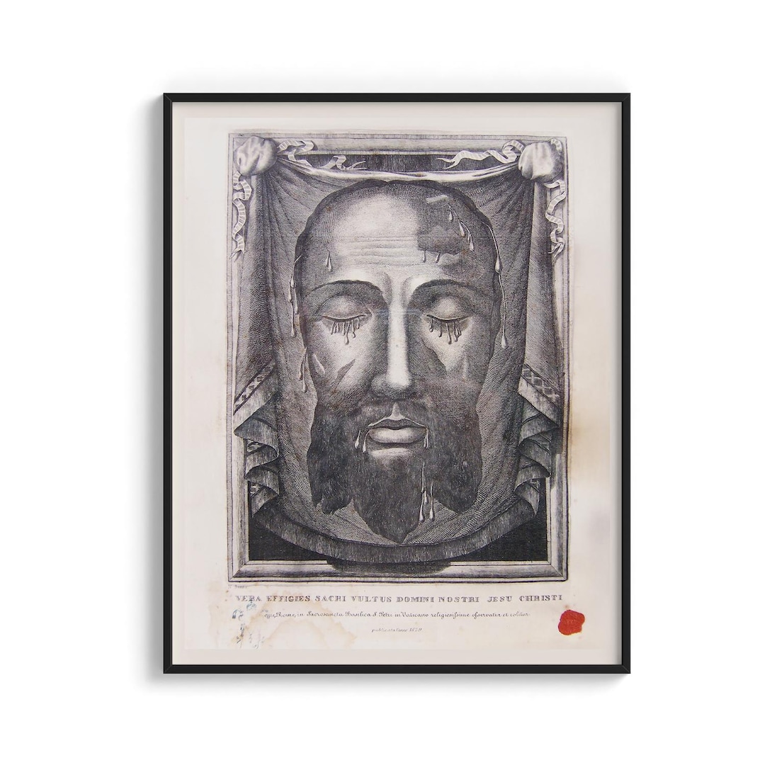 Holy Face of Jesus Relic Print, Veil of Veronica: Catholic Wall Decor ...