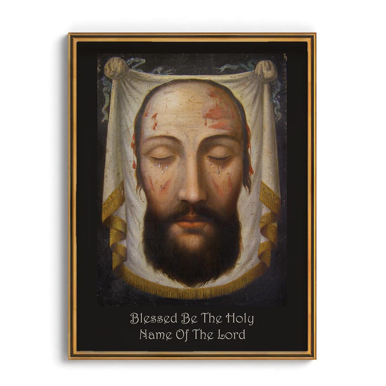 Saint Veronica's Veil Print, Holy Face of Jesus, Catholic Wall Art, G26 ...
