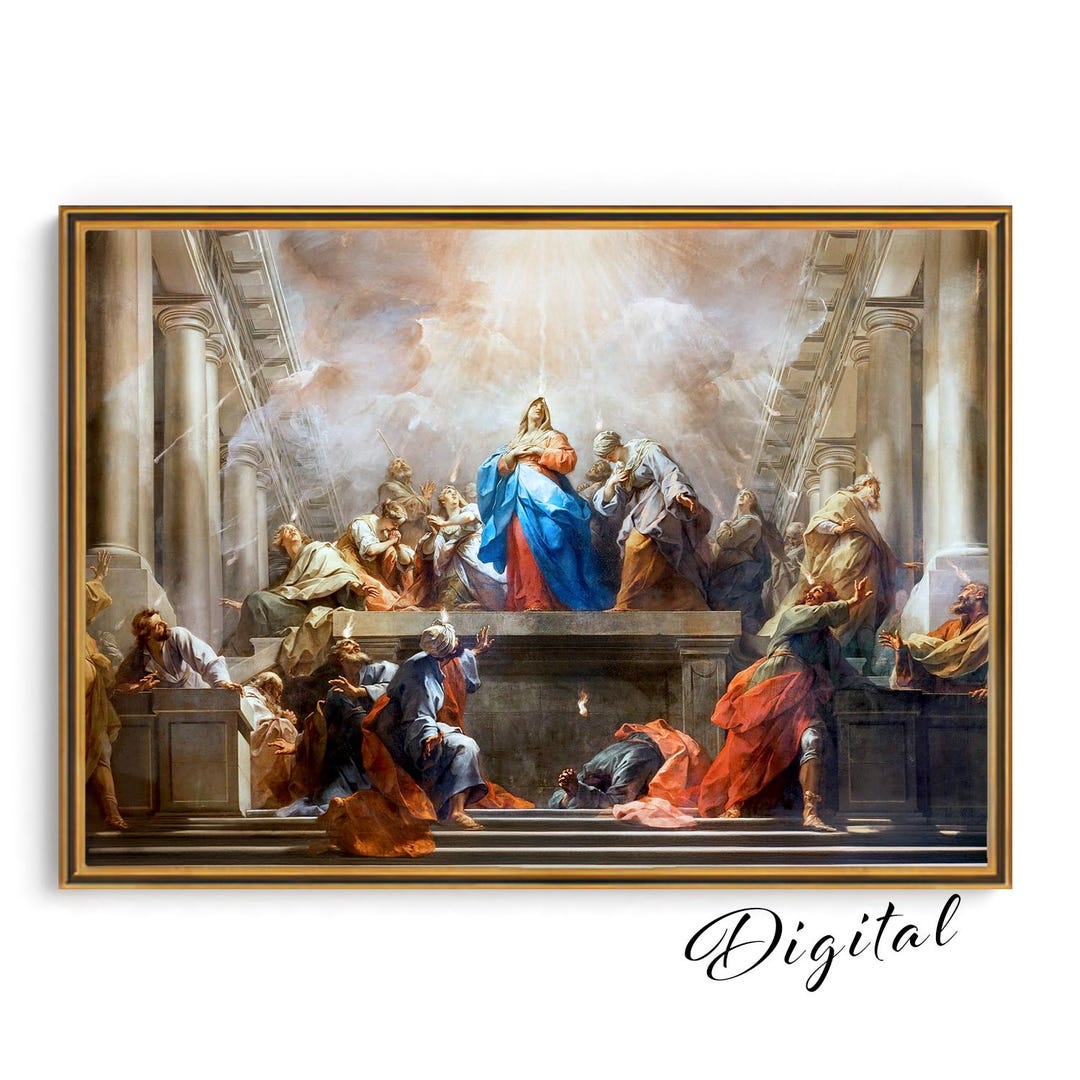 The Pentecost Digital Art, Mary and the Apostles: Jean Restout ...