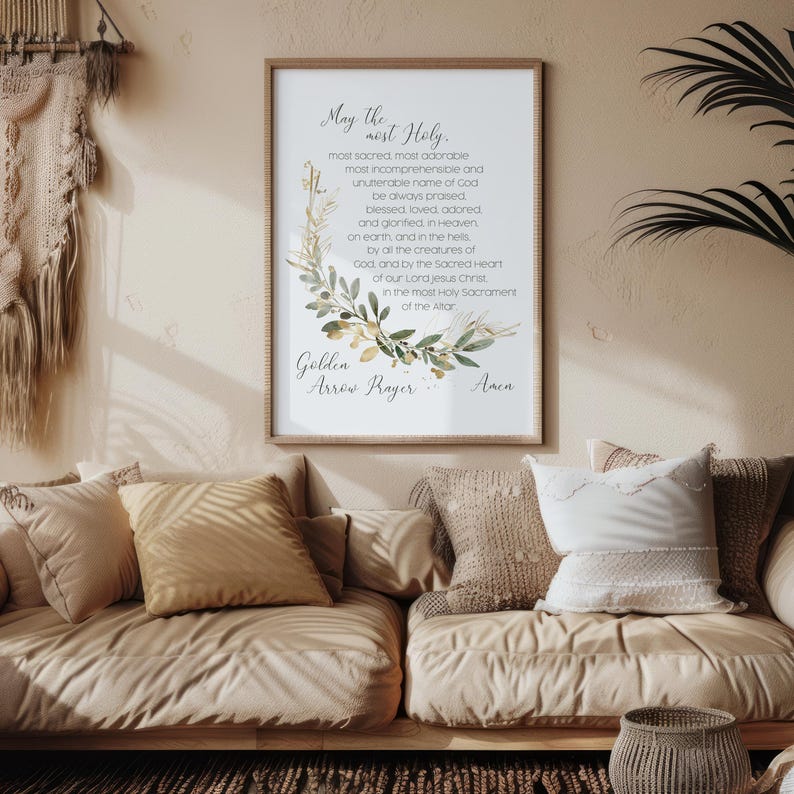 Golden Arrow Prayer Print, Holy Face of Jesus, Catholic Wall Decor G14 ...