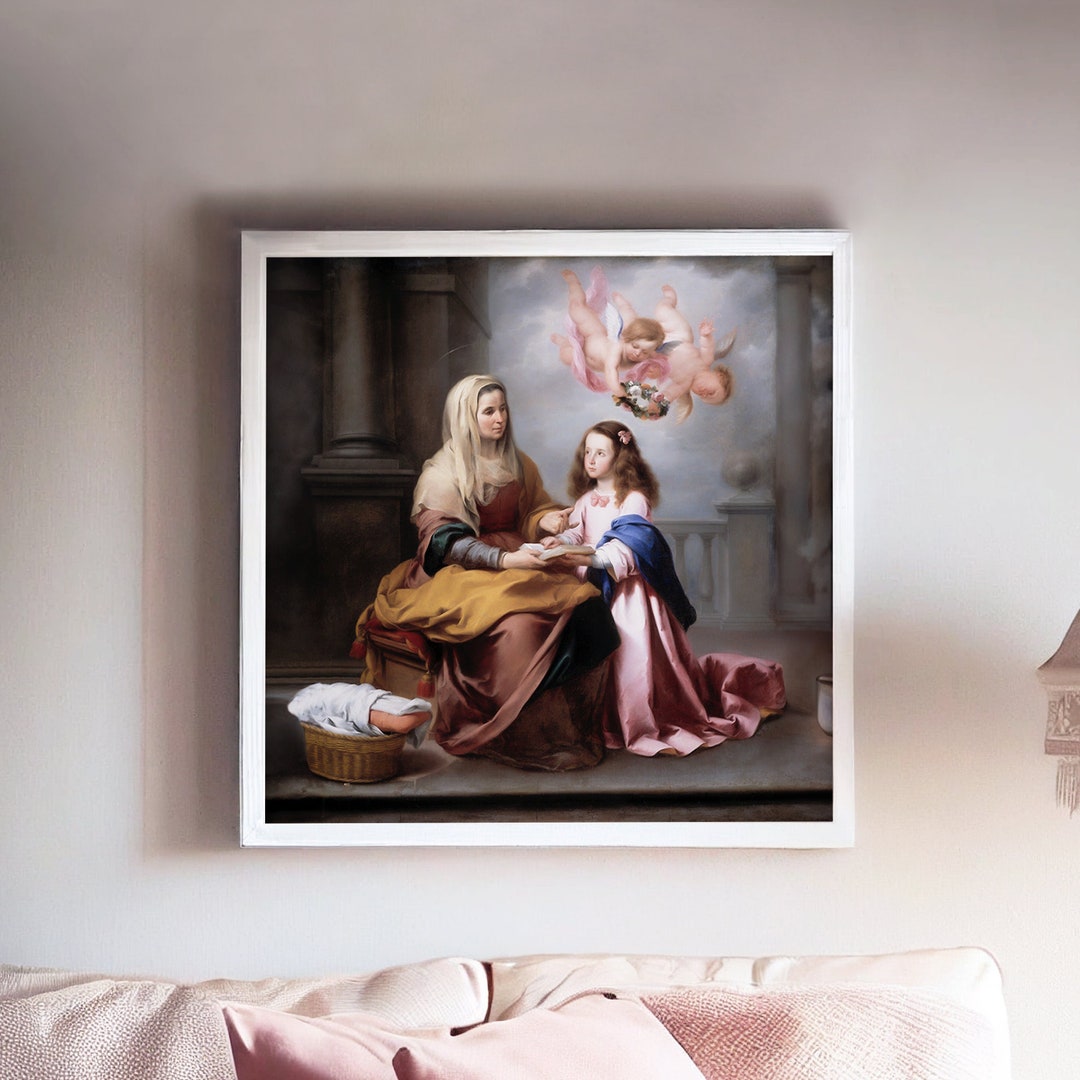 St. Anne and Mary, Bartolome Esteban Murillo, Mary as A Child Catholic ...