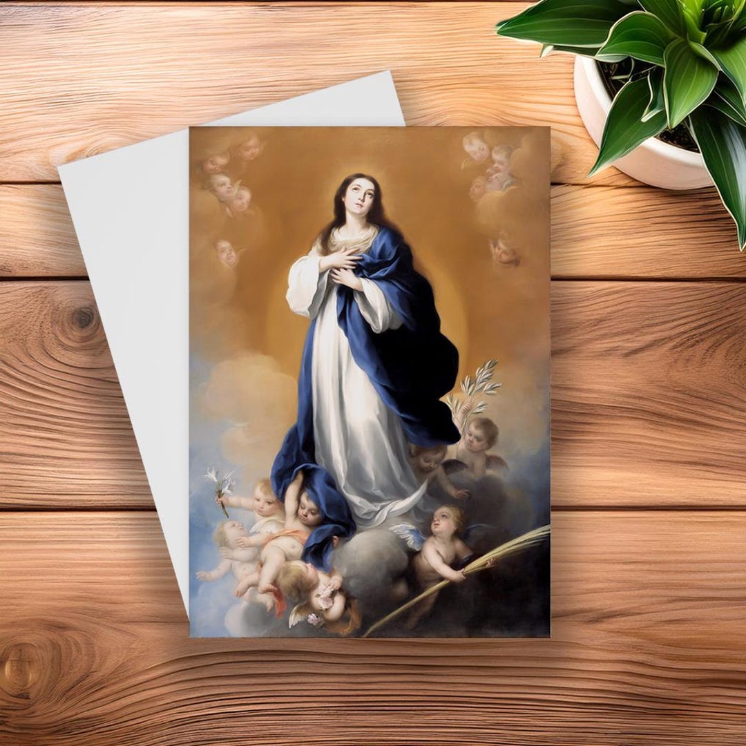 Immaculate Conception Greeting Card: Bartolome Murillo, Catholic Art ...