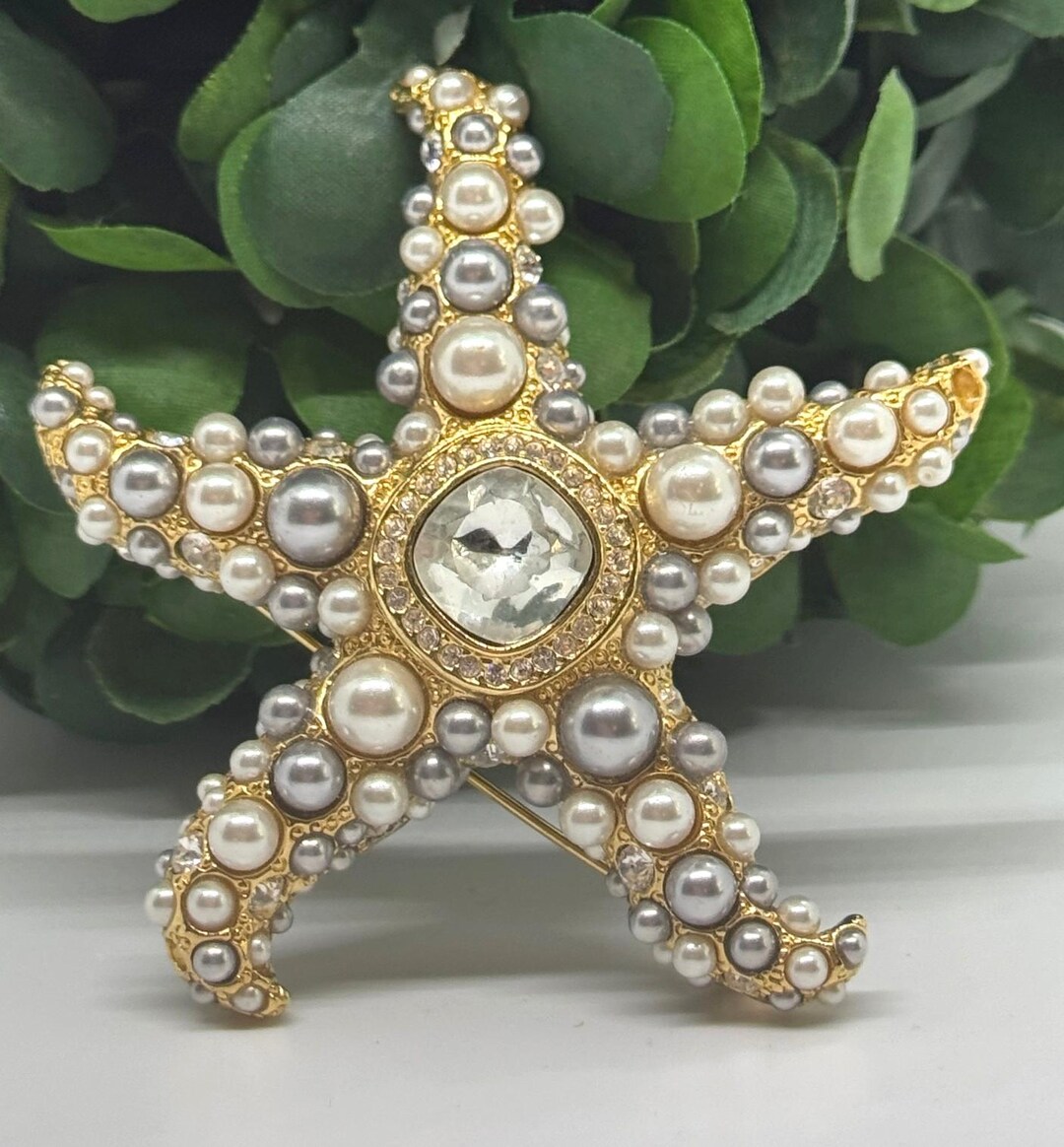 Vintage Kenneth Jay Lane Pear Starfish Brooch - Etsy