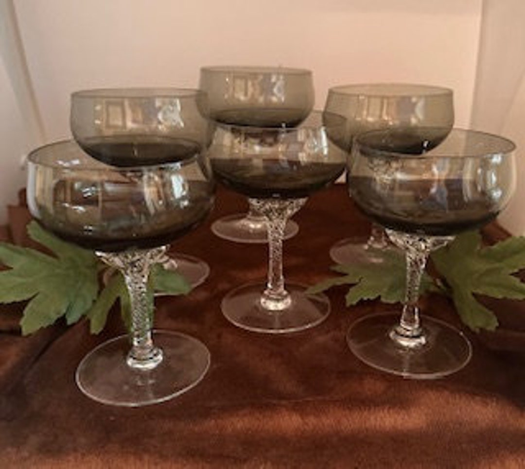 Sasaki Crystal Champagne Glasses; Set of 6; Vintage Glass; Vintage ...