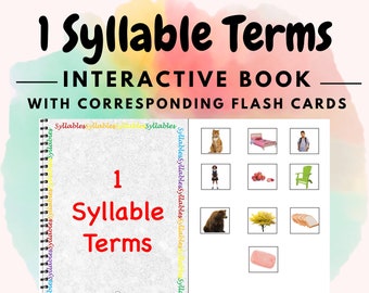 2 Syllable Terms: Interactive Book With REAL PICTURES - Etsy