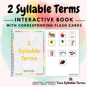 2 Syllable Terms: Interactive Book With REAL PICTURES - Etsy