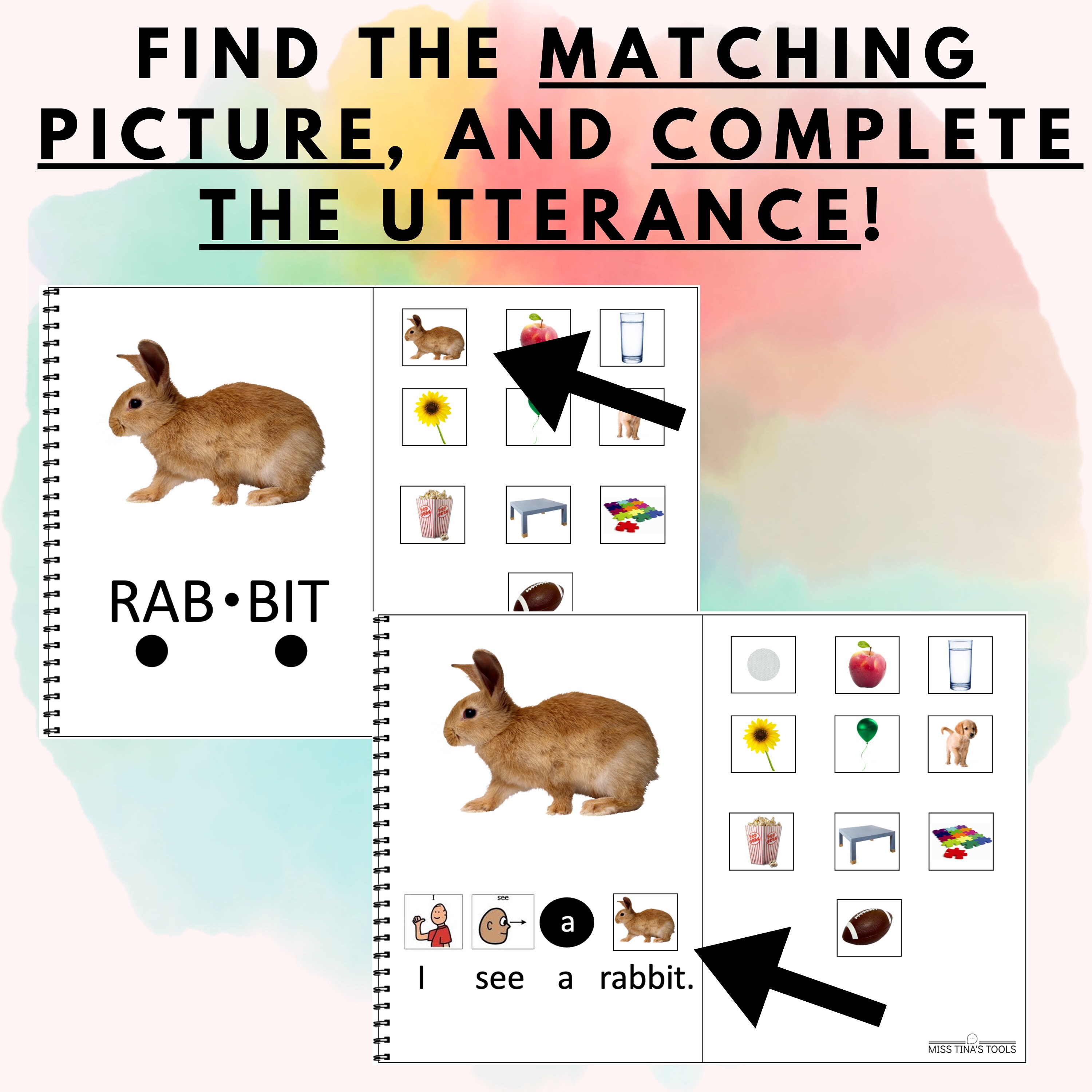 2 Syllable Terms: Interactive Book With REAL PICTURES - Etsy