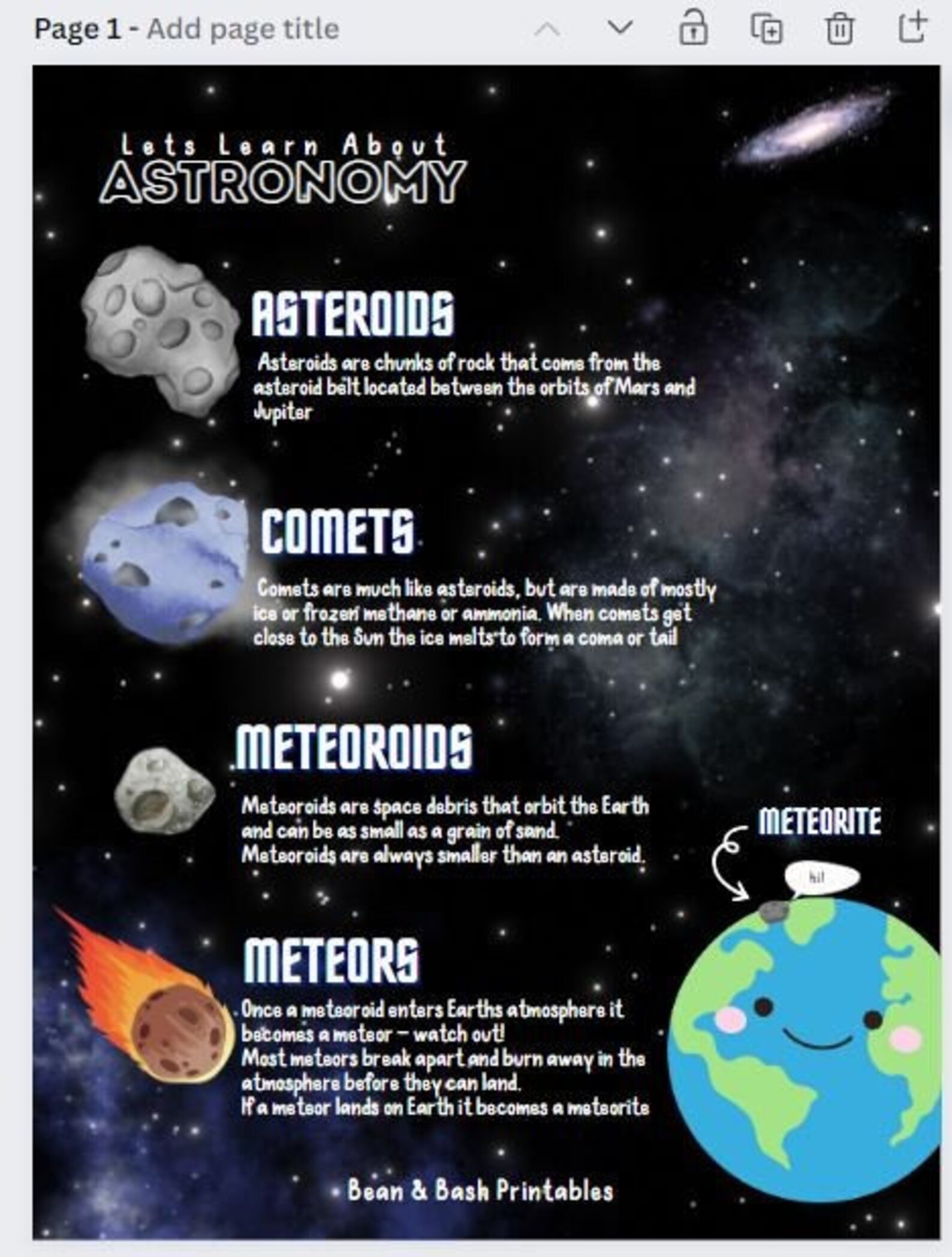 Lets Learn About Asteroids STEM Worksheet - Etsy