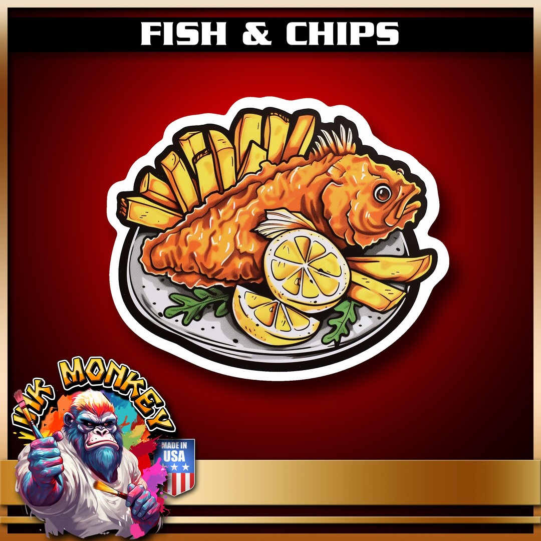 Fish & Chips Decal Customizable - Etsy