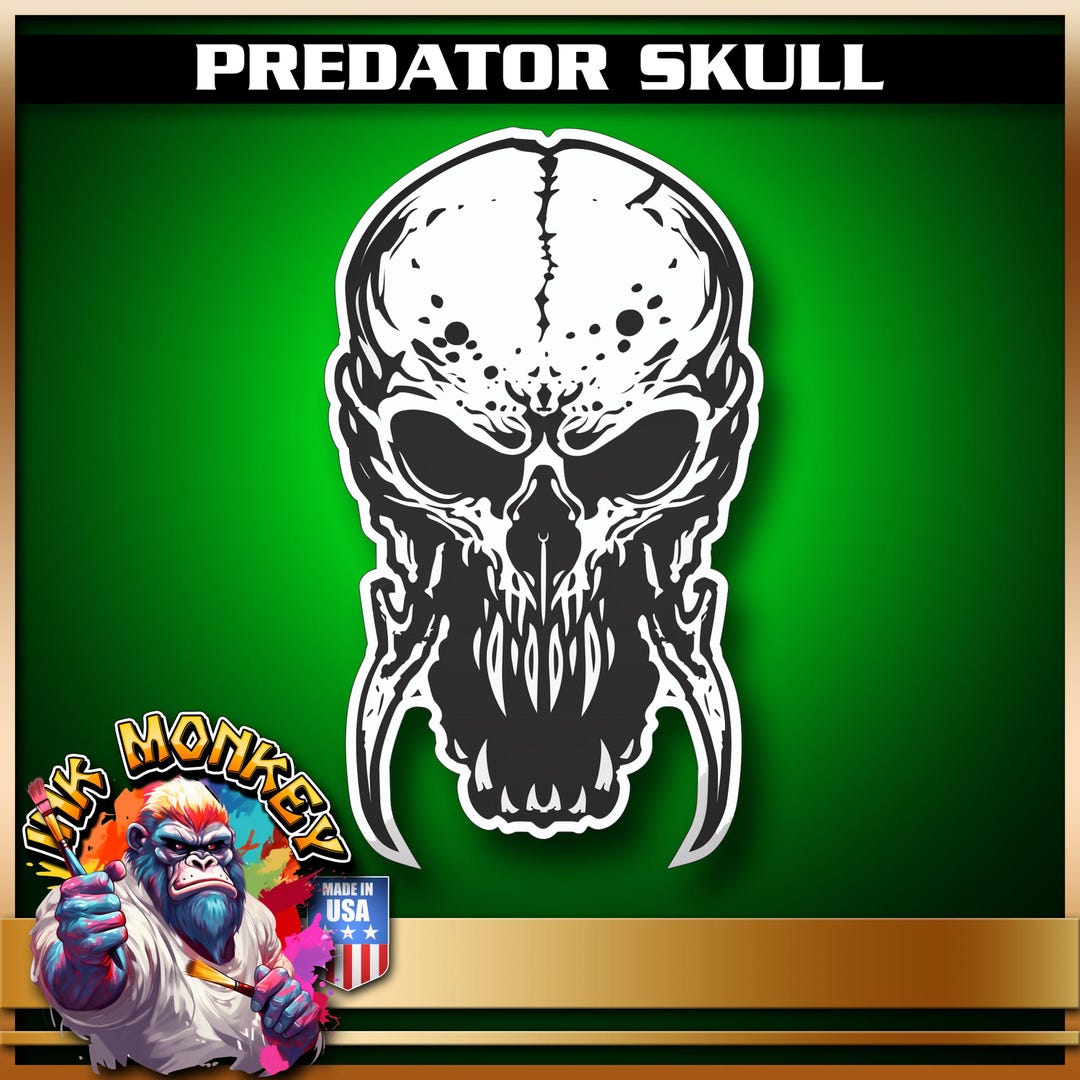 Predator Skull Decal Customizable - Etsy