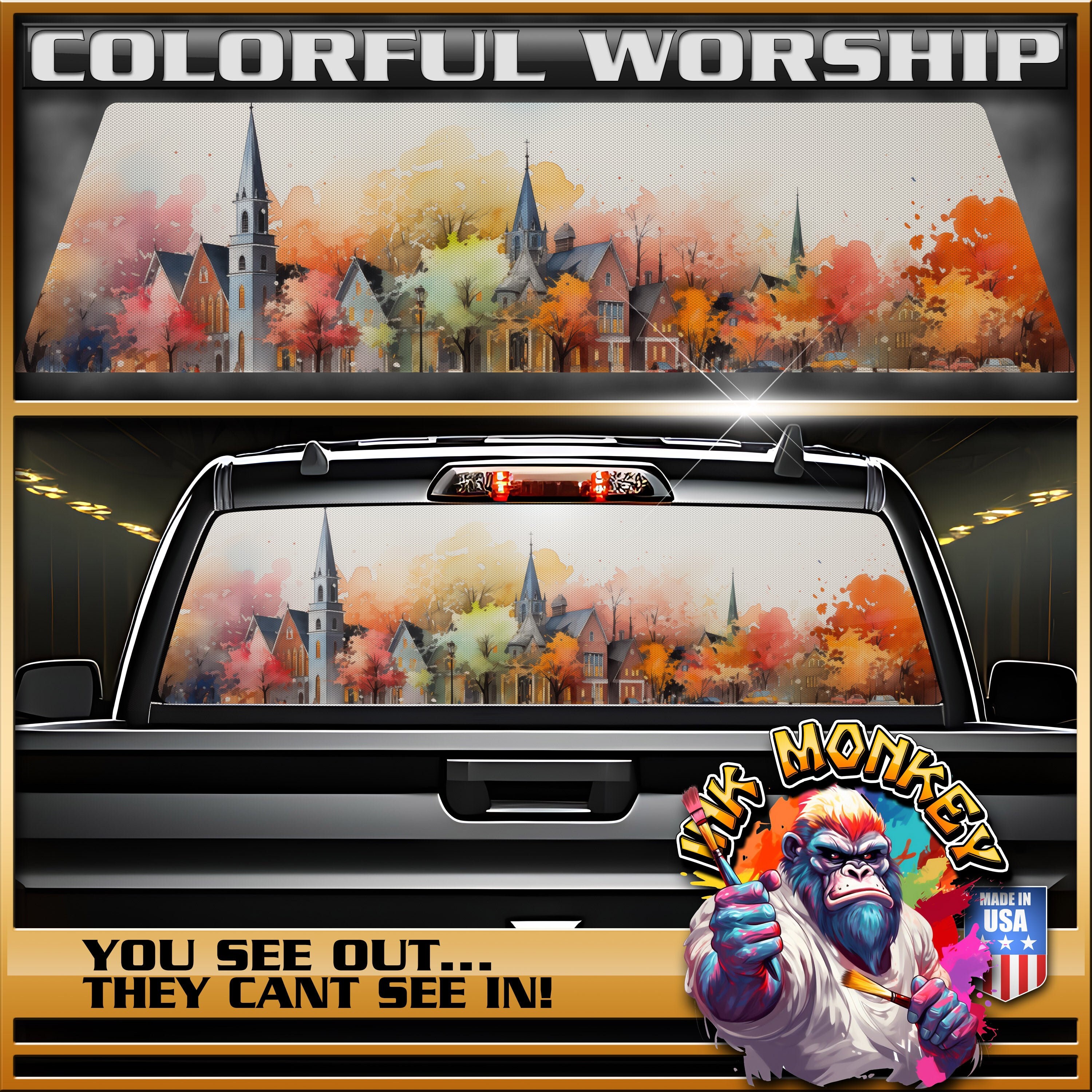 Colorful Worship Truck Back Window Graphics Customizable - Etsy