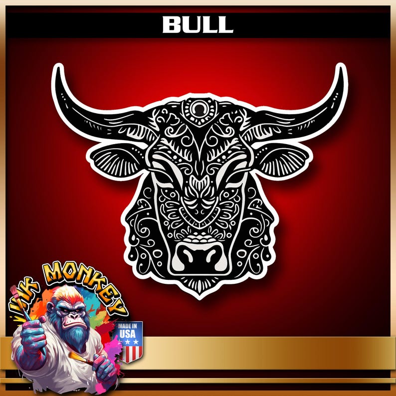 Bull Decal - Etsy