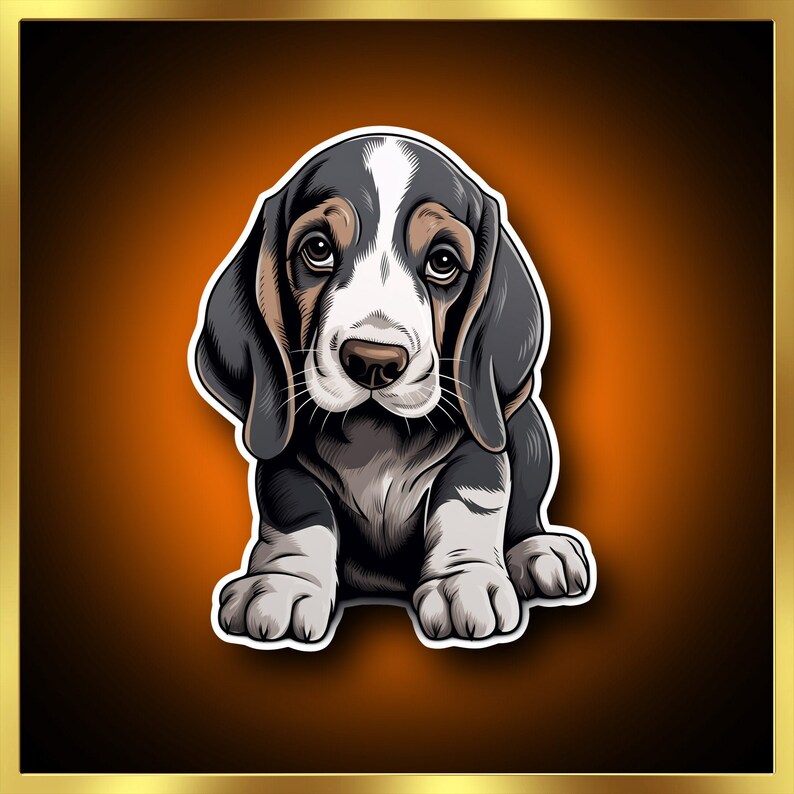 Basset Hound Puppy Decal - Etsy