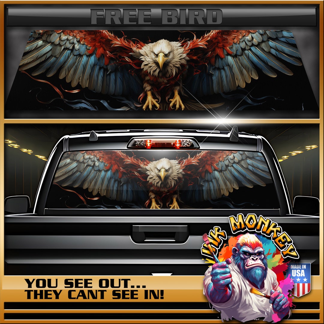 American Bald Eagle Truck Back Window Graphics - Free Bird - Etsy