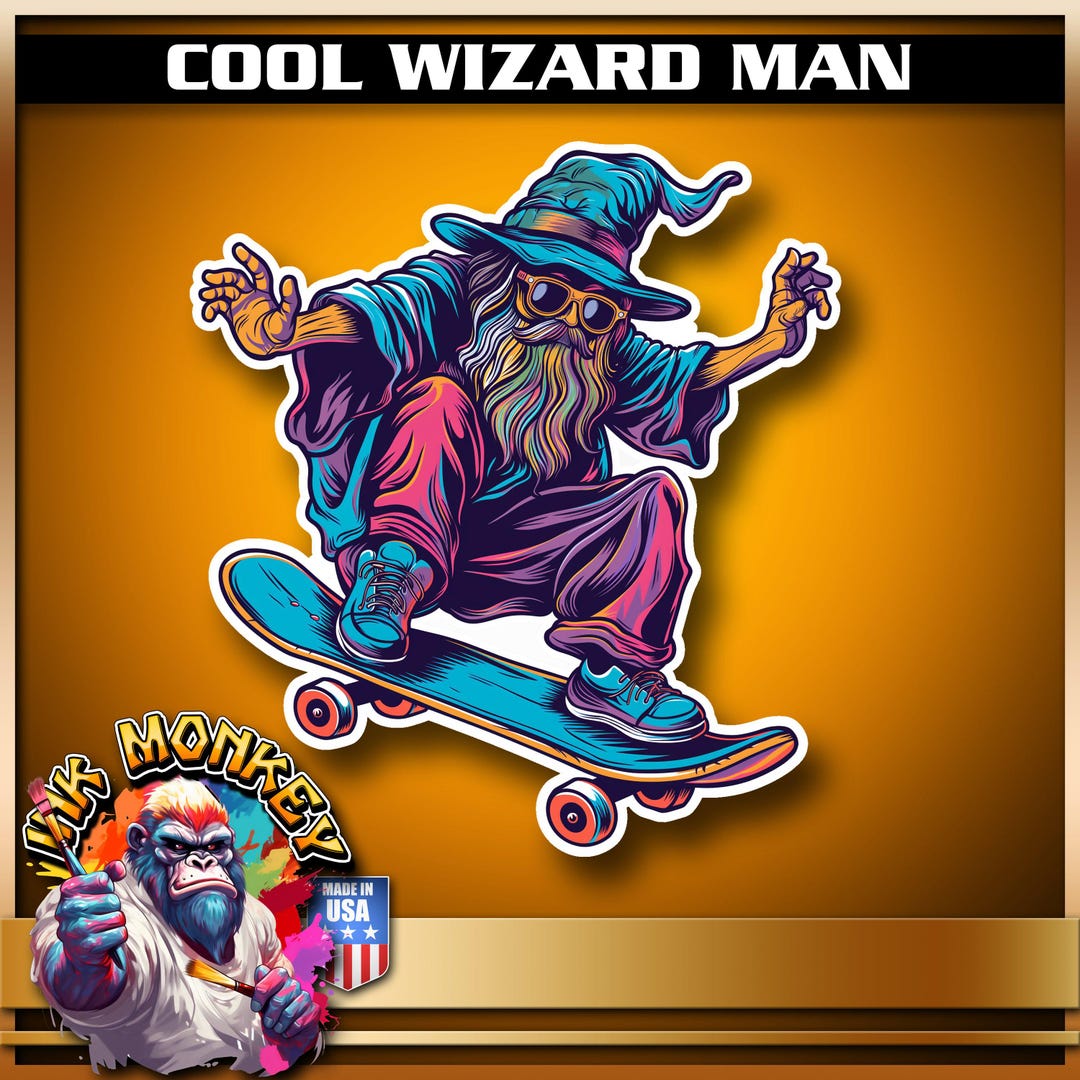 Cool Wizard Man Decal - Etsy