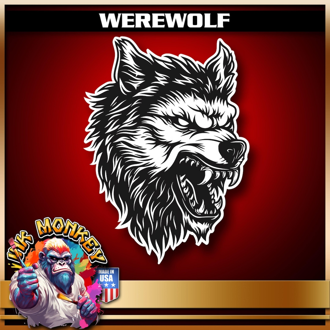 Werewolf Decal Customizable - Etsy